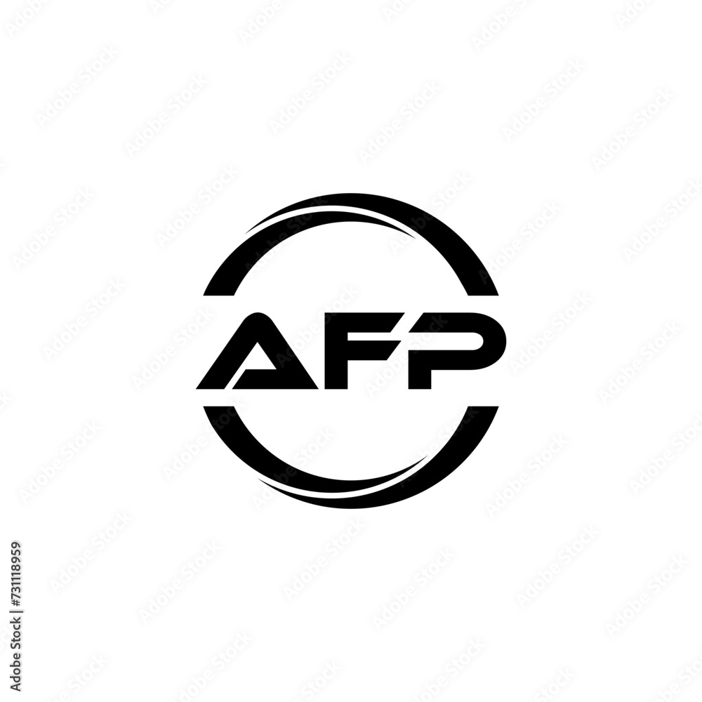 AFP letter logo design with white background in illustrator, cube logo ...