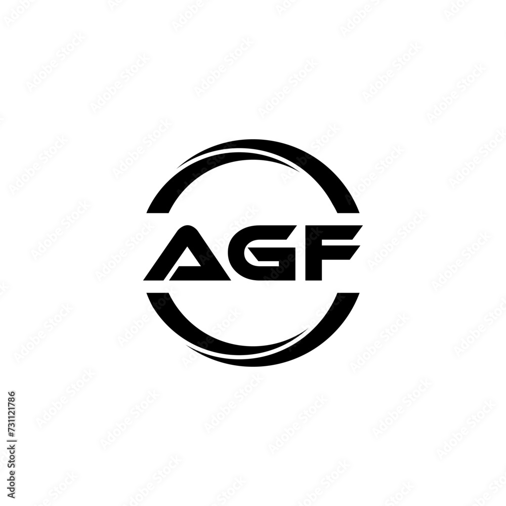 AGF letter logo design with white background in illustrator, cube logo ...