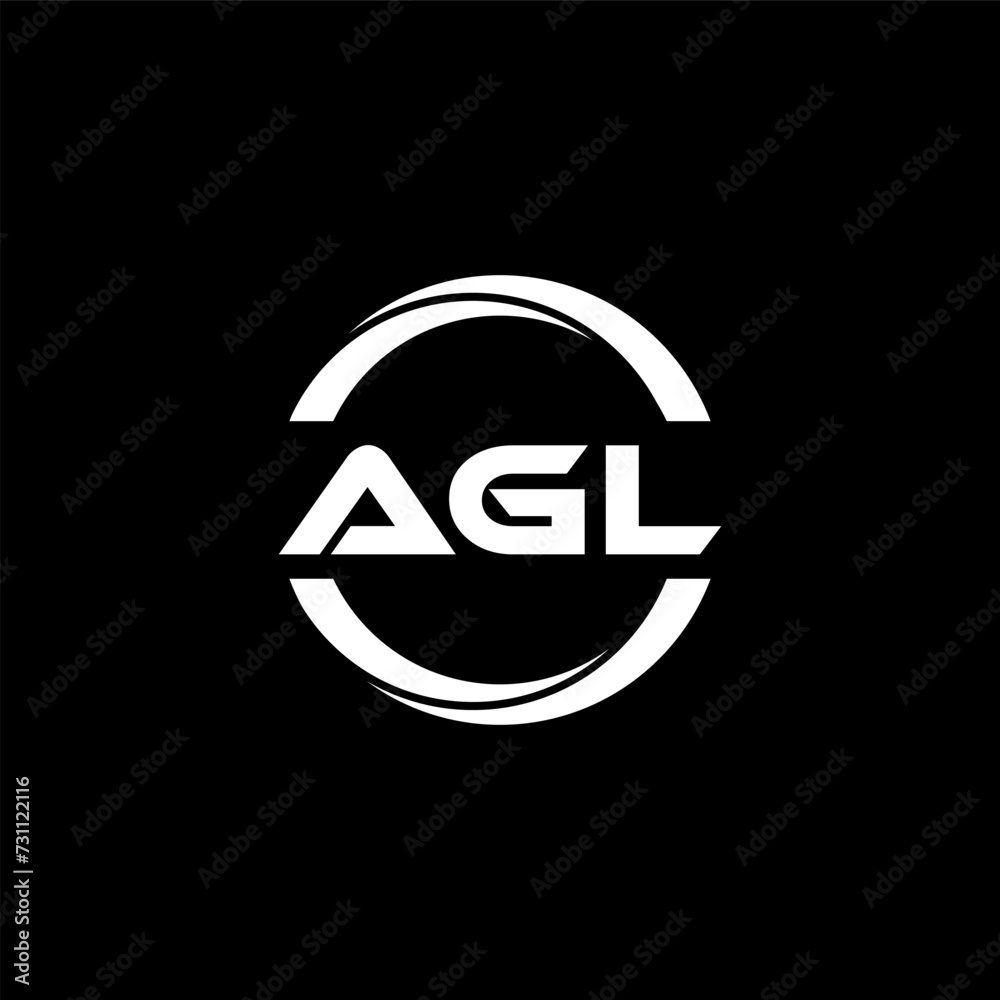 AGL letter logo design with black background in illustrator, cube logo ...