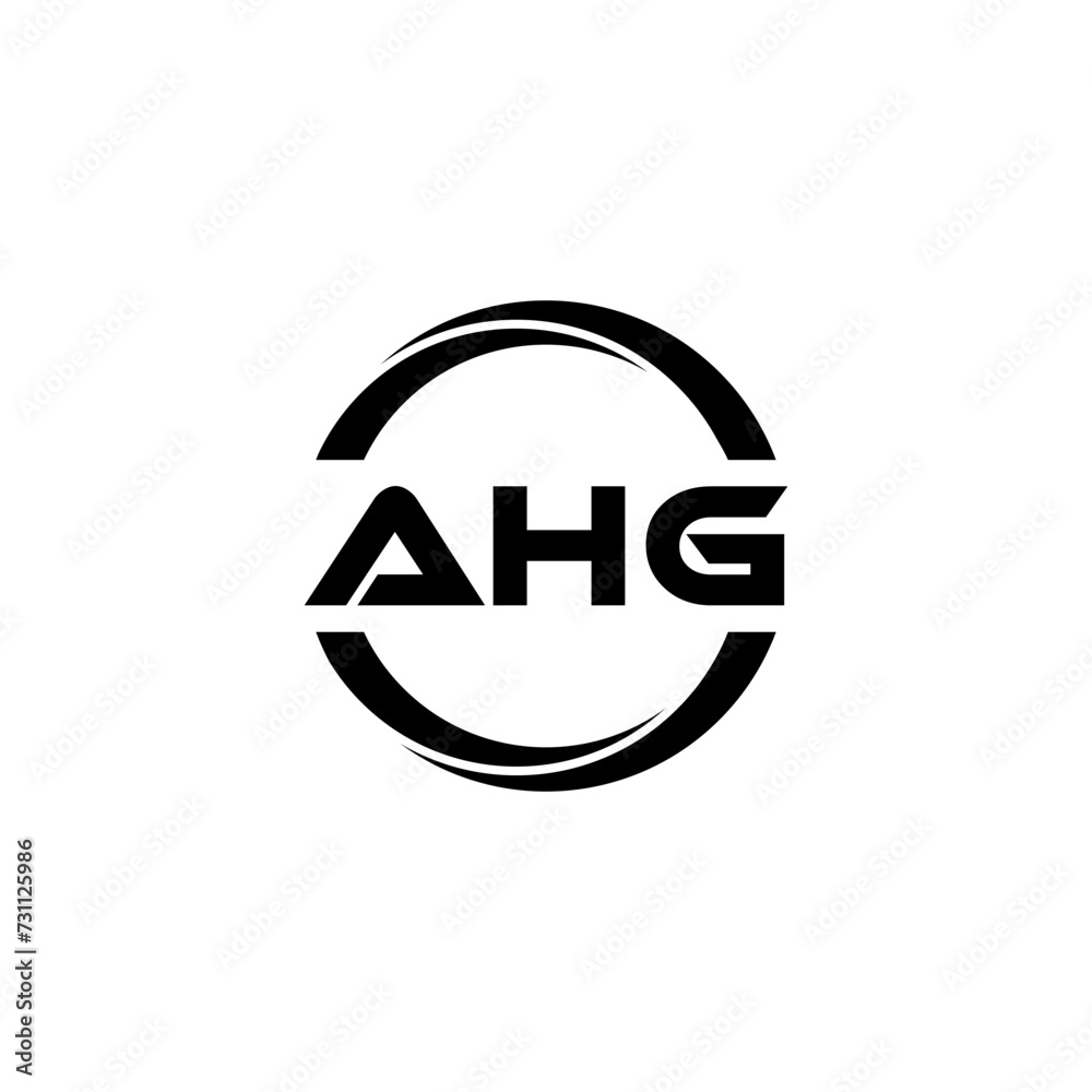 AHG letter logo design with white background in illustrator, cube logo ...