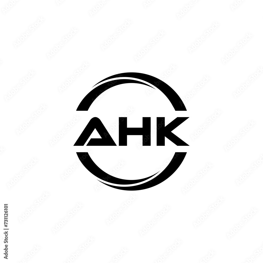 Vecteur Stock AHK letter logo design with white background in ...