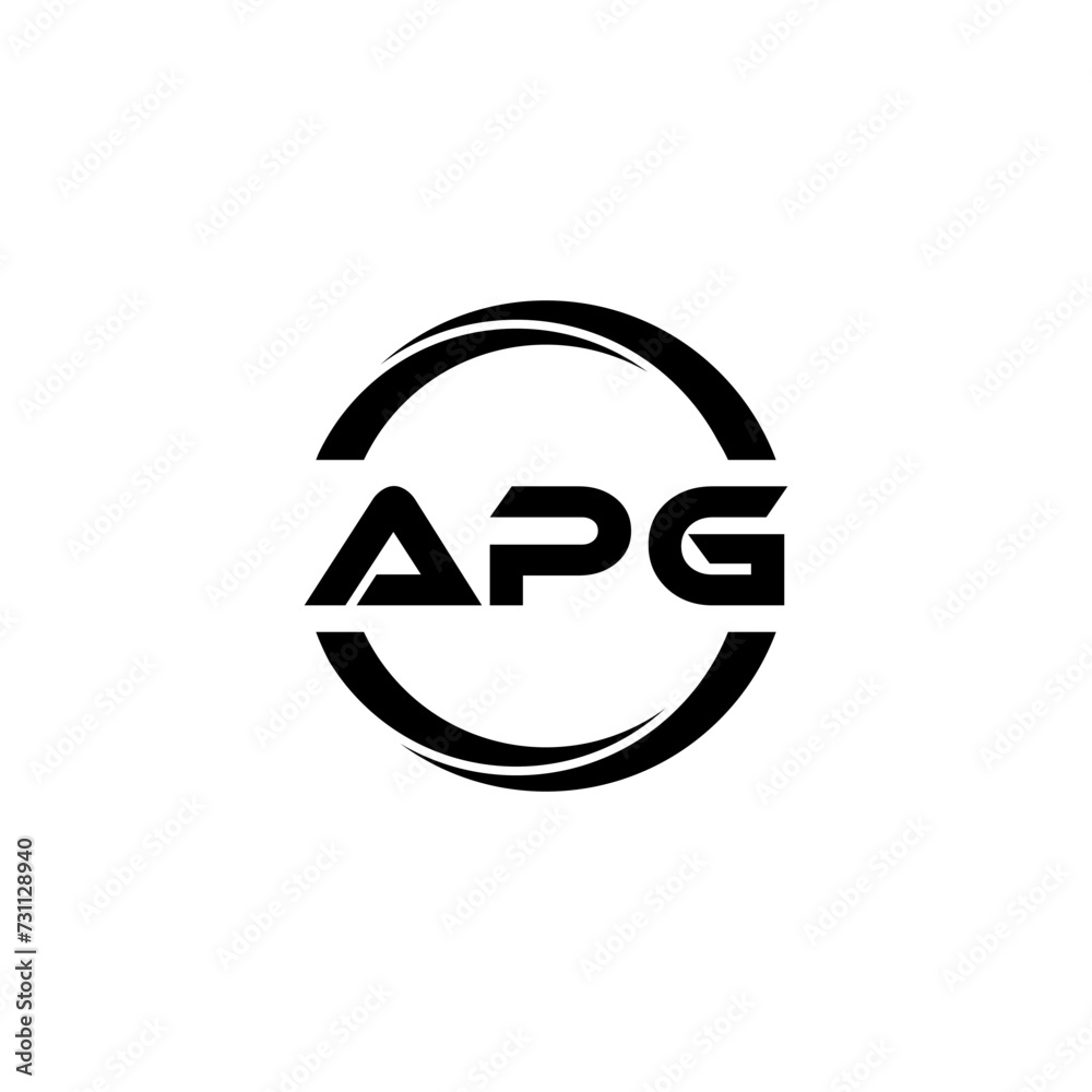 APG letter logo design with white background in illustrator, cube logo ...
