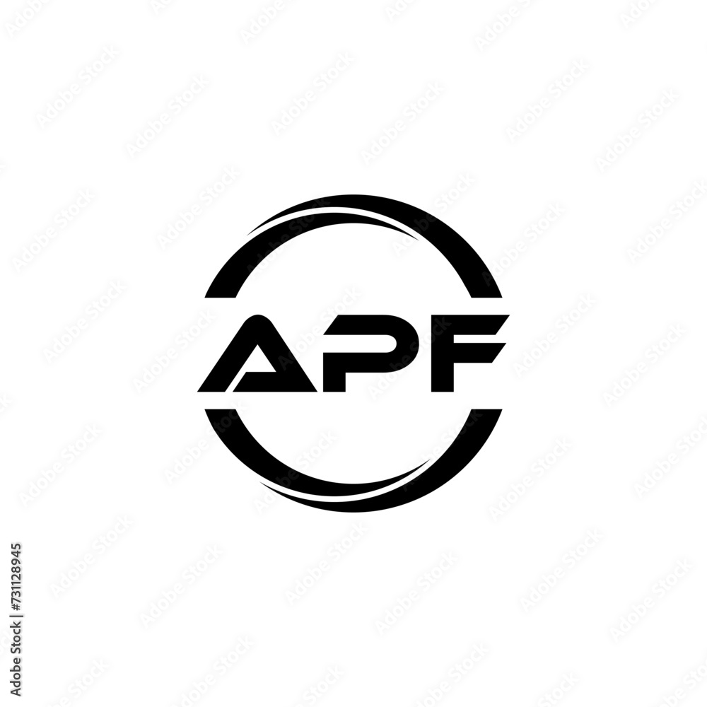 APF letter logo design with white background in illustrator, cube logo ...