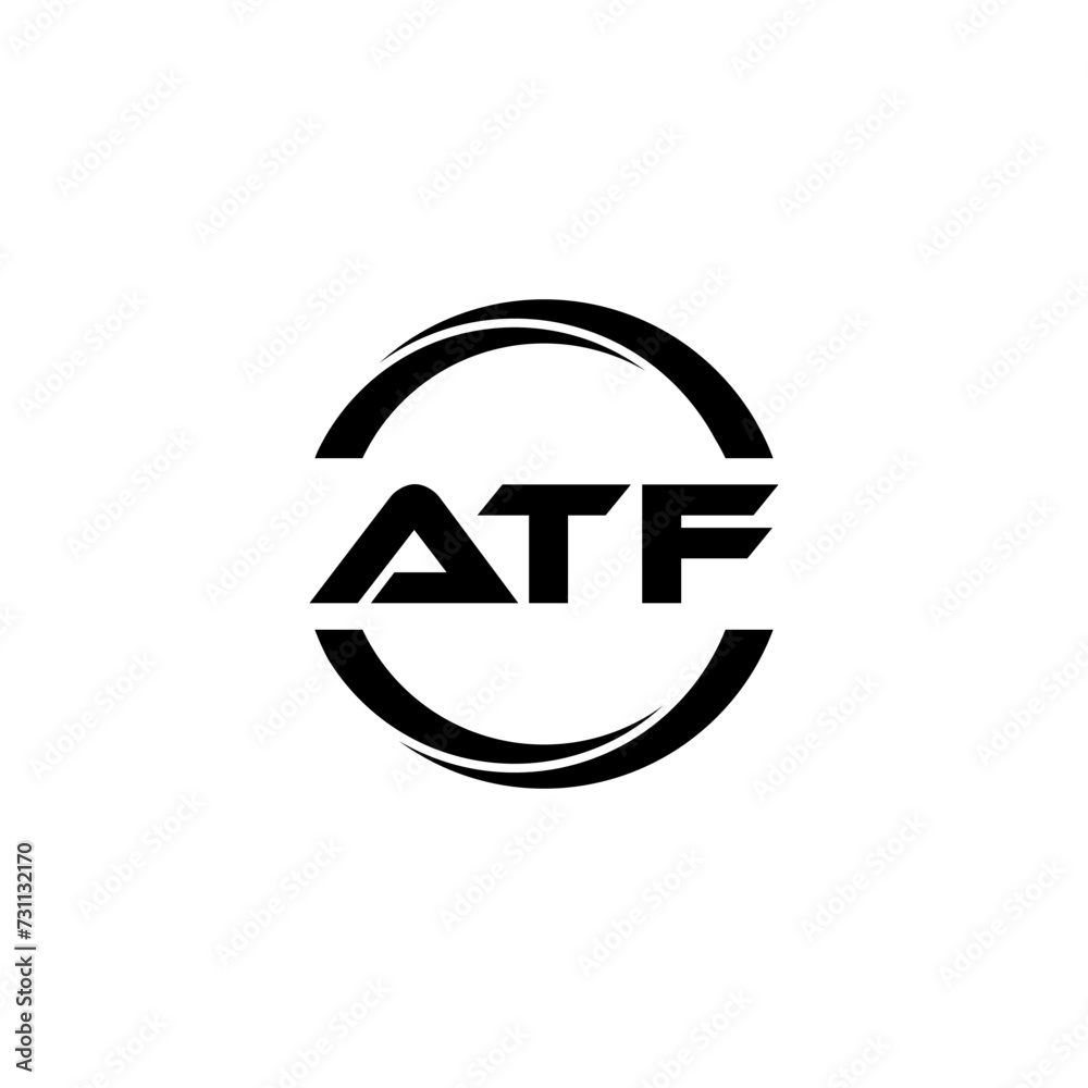 Vecteur Stock ATF letter logo design with white background in ...