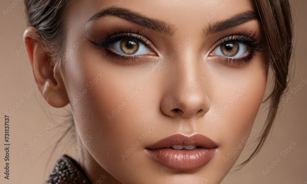 Decadent Glamour: Beautiful Female Model Radiates Elegance in Chocolate ...