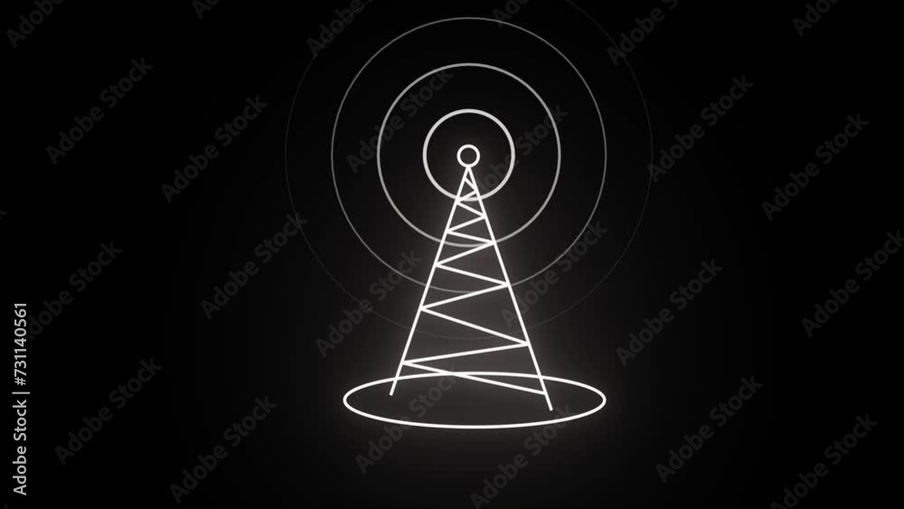 networks tower with waves installed on high-rise buildings with ...