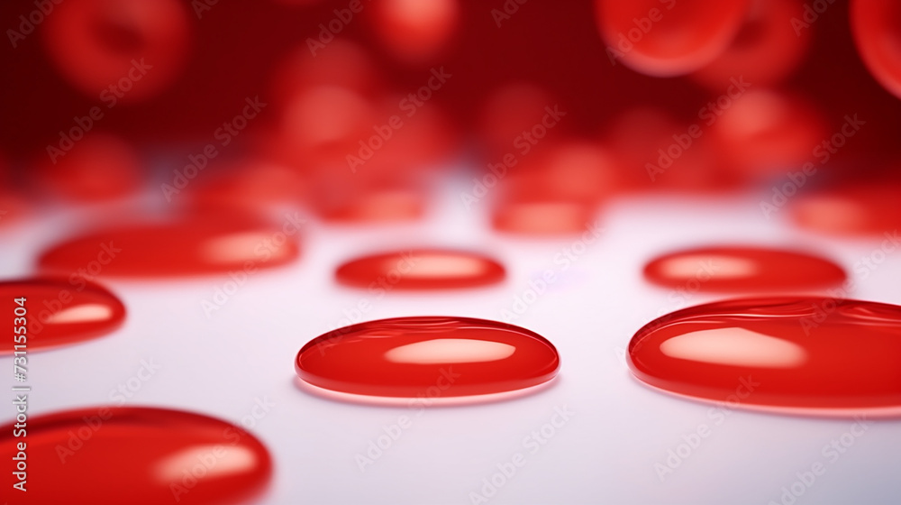 Drops of blood on glass in the laboratory. Blood type and rh factor ...