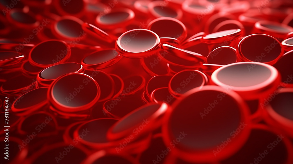 Artificial red blood cells. Model of red blood cell. Lab-grown ...
