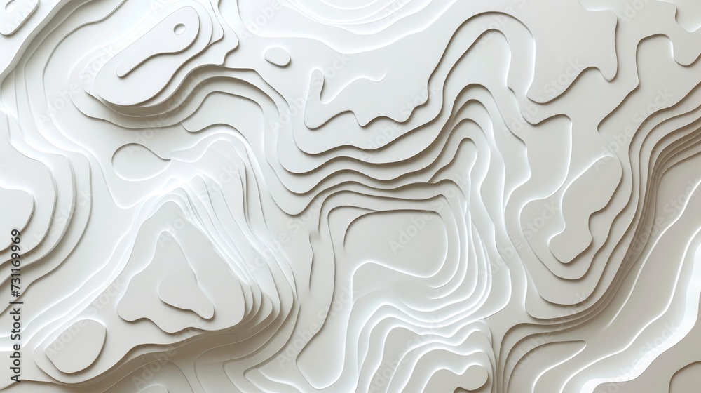 Flat Two-Color Website Background, White with Light Grey Topographic ...