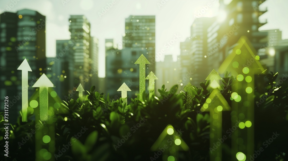 Green and sustainable development in the business sector, showcasing ...