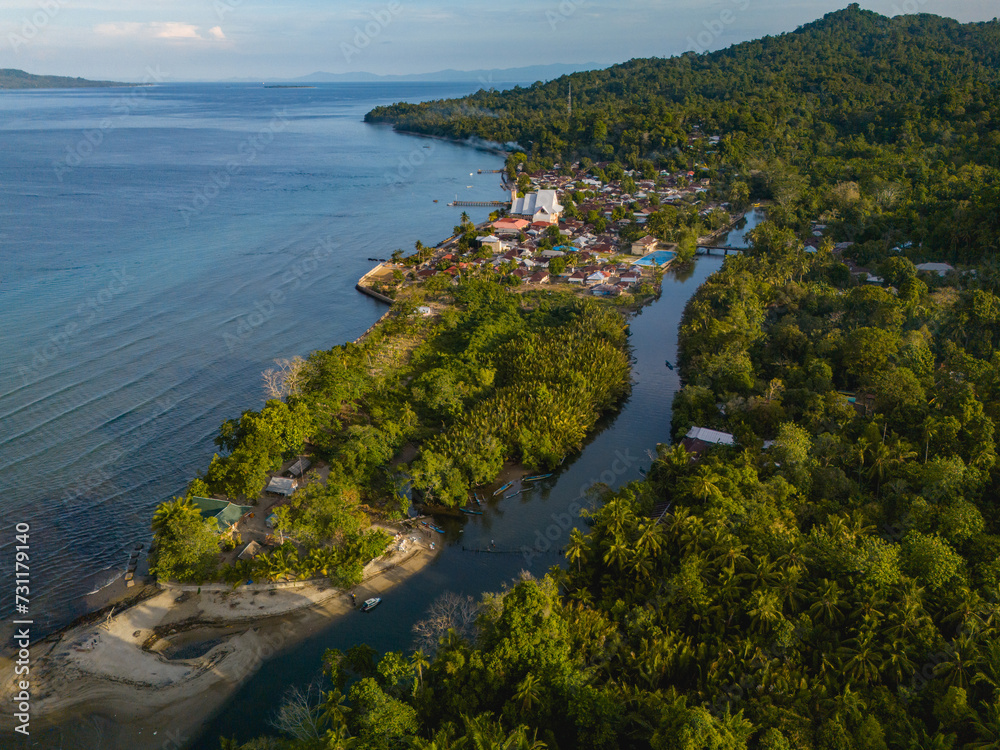 Haruku Village in Haruku Island, Central Maluku, Indonesia Stock Photo ...