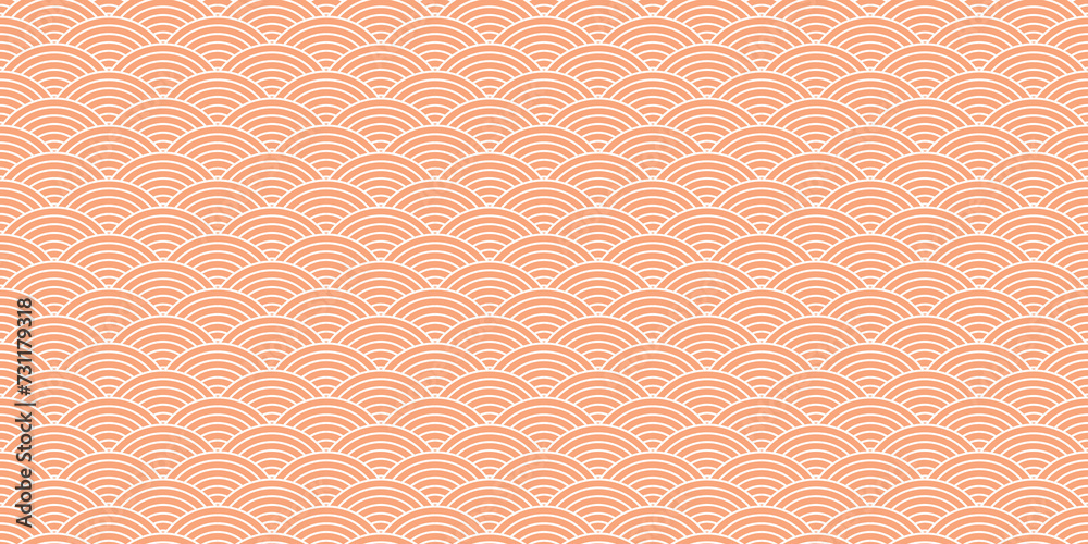 Apricot Scalloped Waves Illustration, An illustration featuring a ...