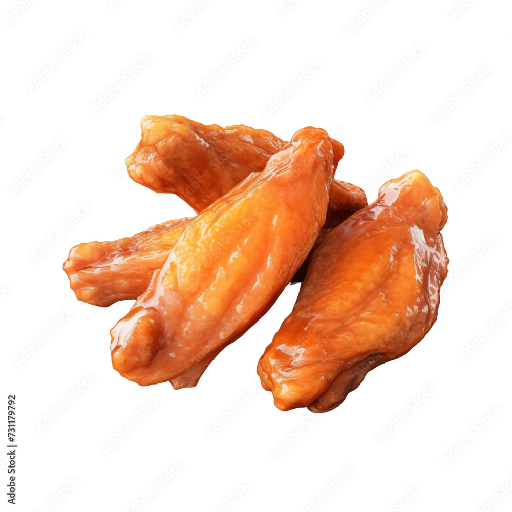 BBQ fried chicken wings isolated on transparent background, png Stock ...