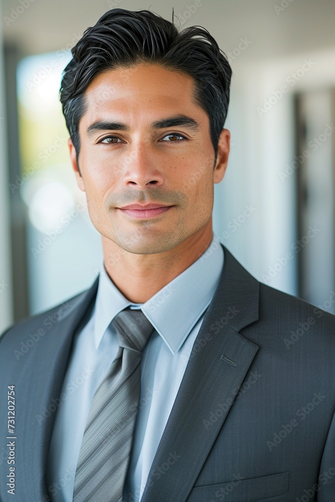 portrait showcasing the confidence of a middle-aged Latin male adorned ...