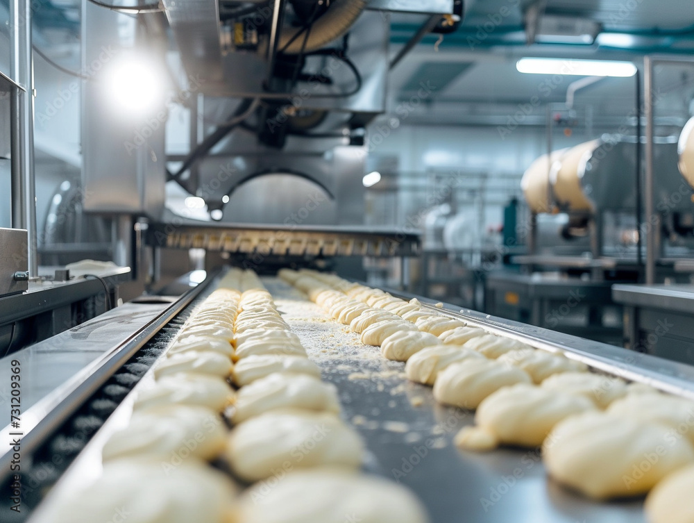 Create an image depicting the initial stages of dough preparation in an ...