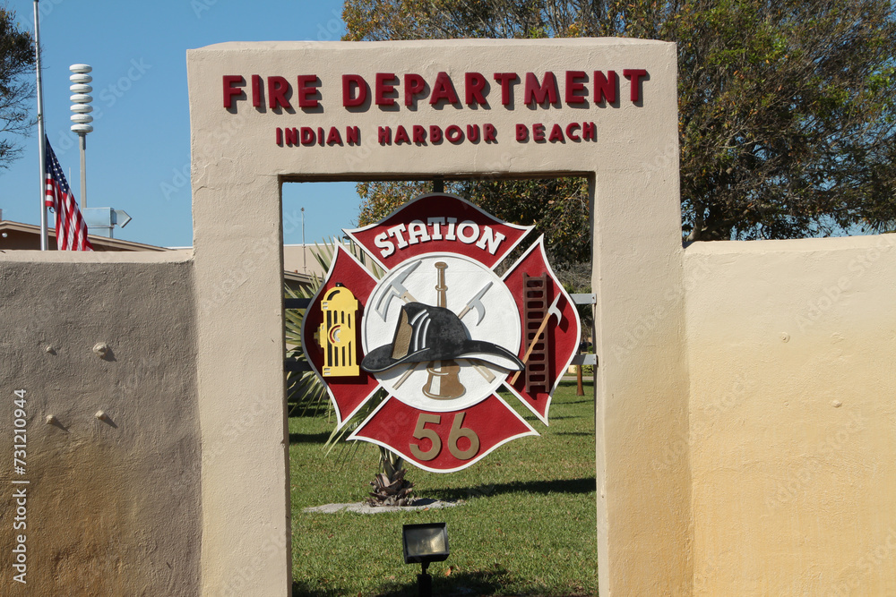 fire department indian harbour beach fire station department sign logo ...