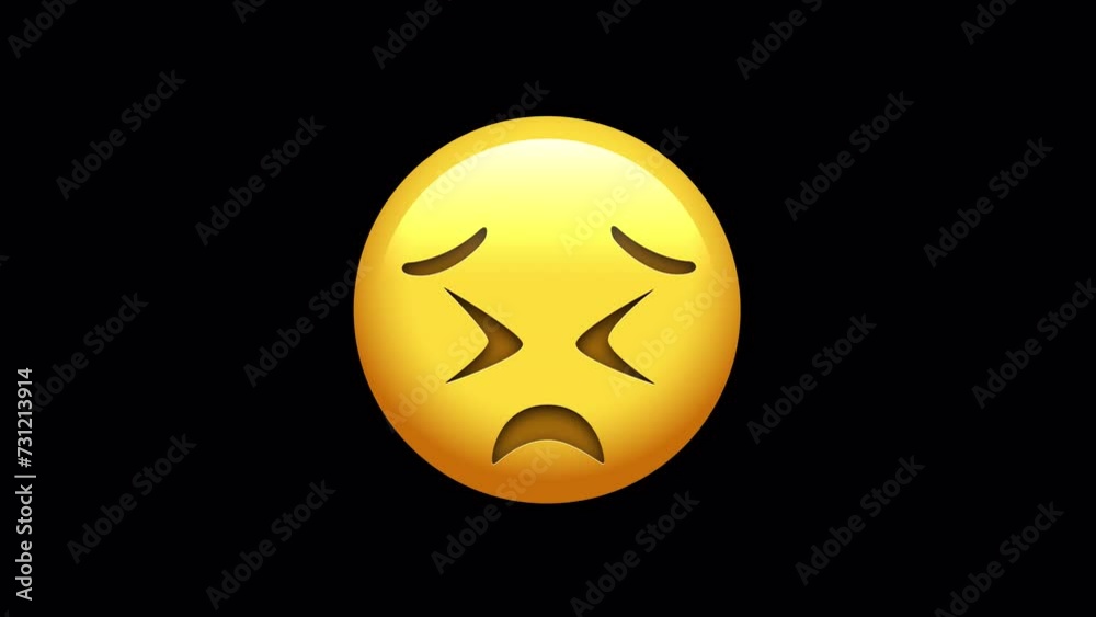 Persevering Face Animated Emoji on a Transparent Background. 4K Loop ...