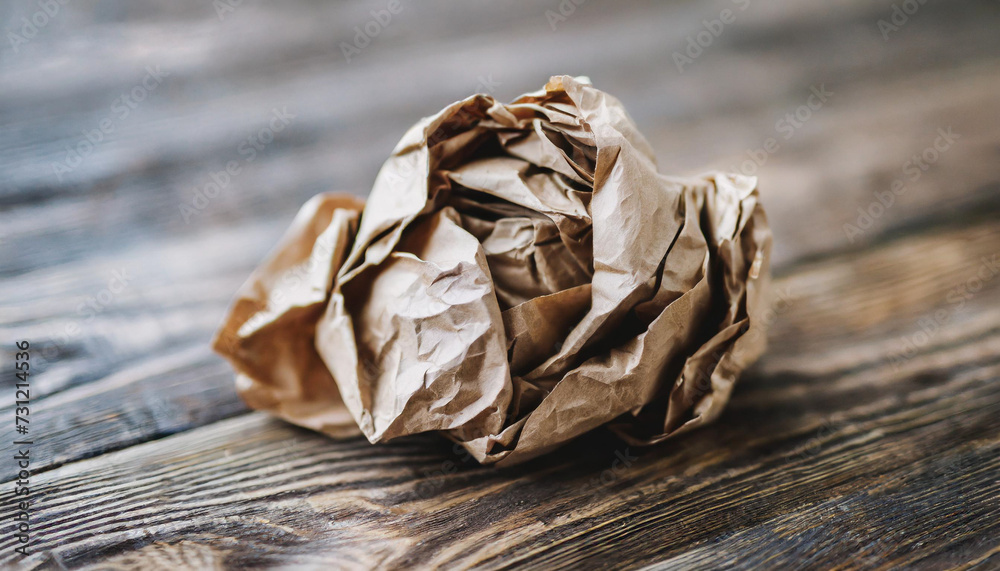 Blank craft paper, crumpled and rustic. Symbolizes creativity, ideas ...