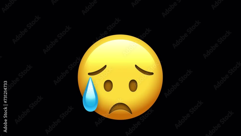 Sad but Relieved Face Animated Emoji on a Transparent Background. 4K ...