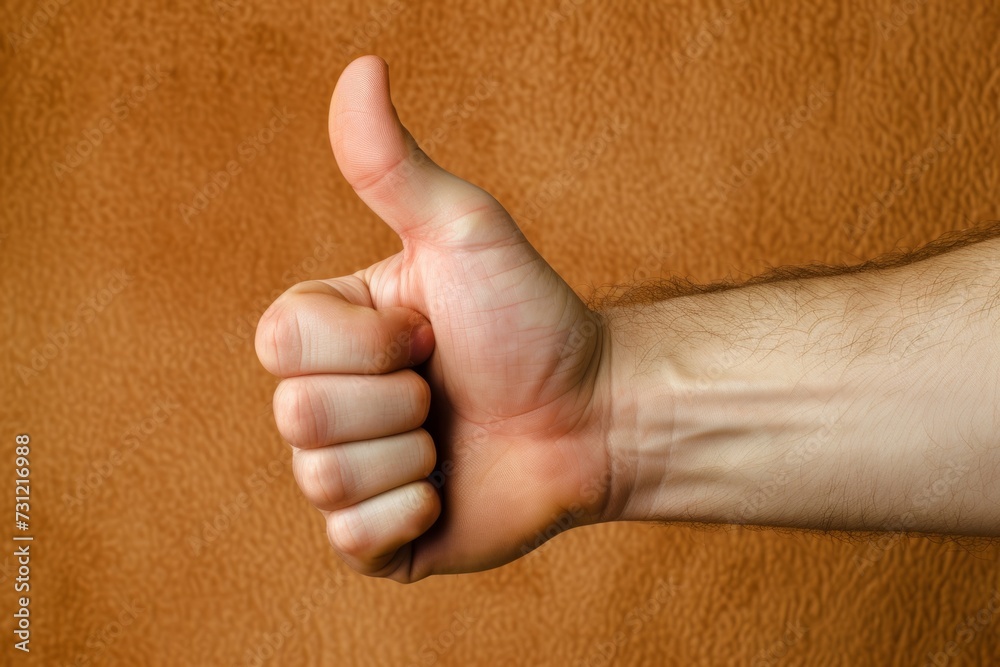 Thumbs-Up Gesture: Symbol Of Approval Or Agreement Stock Photo | Adobe ...