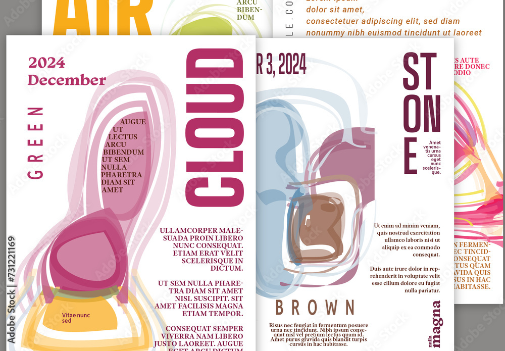 A4 Flyer Art Event Layout with Abstract Watery Shape and Typography ...
