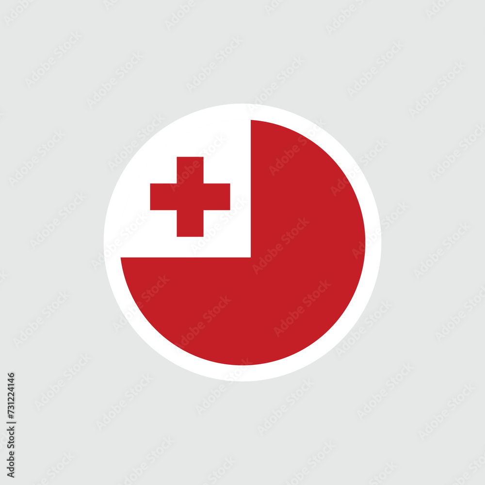 Vecteur Stock Flag of Tonga. Tongan red flag with a cross. State symbol ...