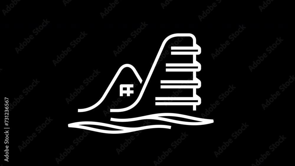 Wavy architecture and wave shape graphic animation. Alpha channel ...