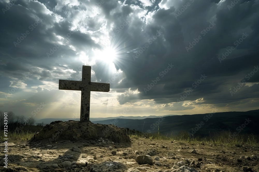 Holy cross symbolizing the death and resurrection of jesus christ With ...