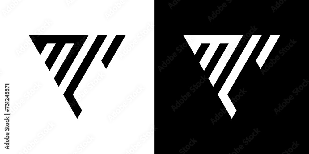 ML letter vector logo abstract combination of triangles Stock Vector ...