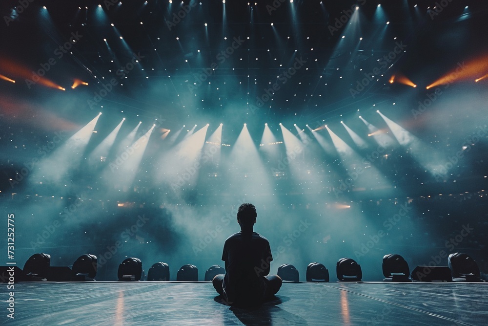 Visualize the juxtaposition of excitement and solitude in an empty ...