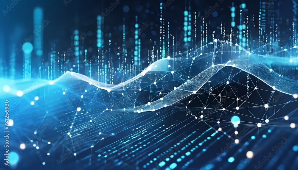 Ilustrace „an abstract illustration of data flowing through a network ...