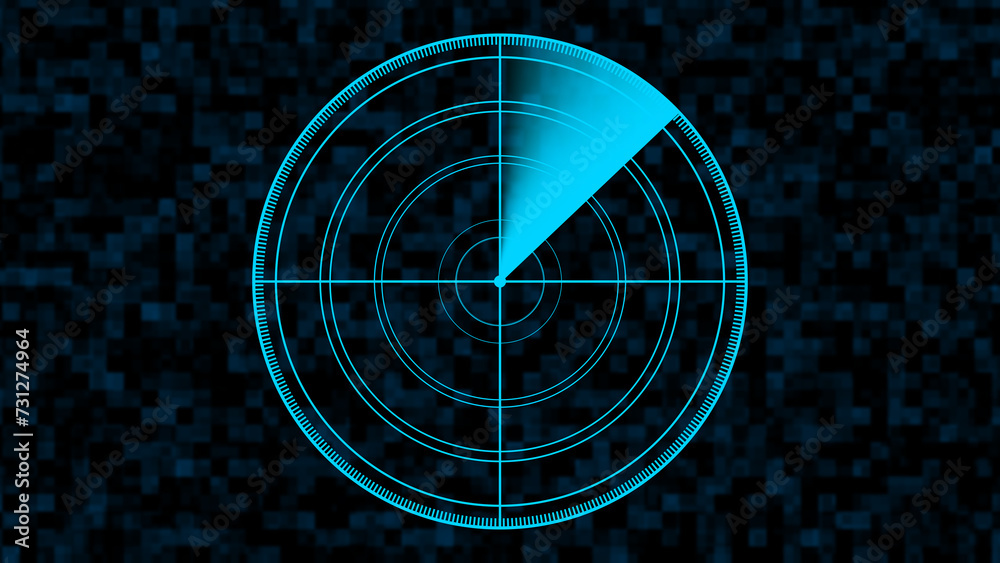 Green radar Navigation is looking for objects. Animation - a green ray ...