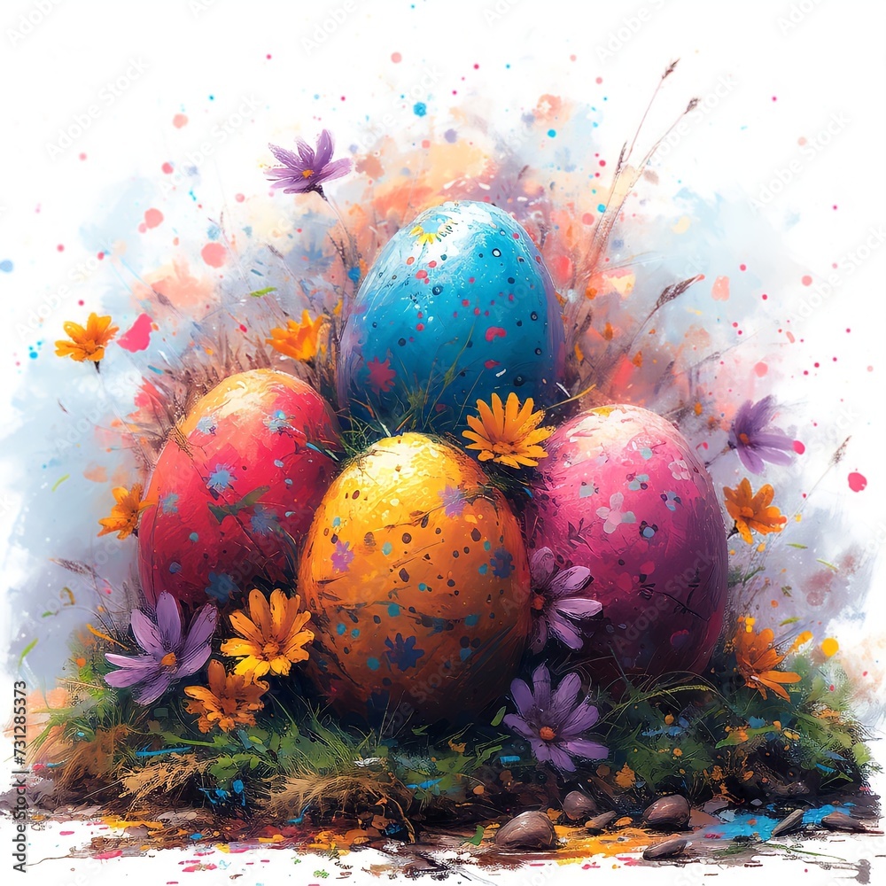 aster Eggs Clipart, Easter WaterColor, Eggs Clipart, Easter Clipart ...