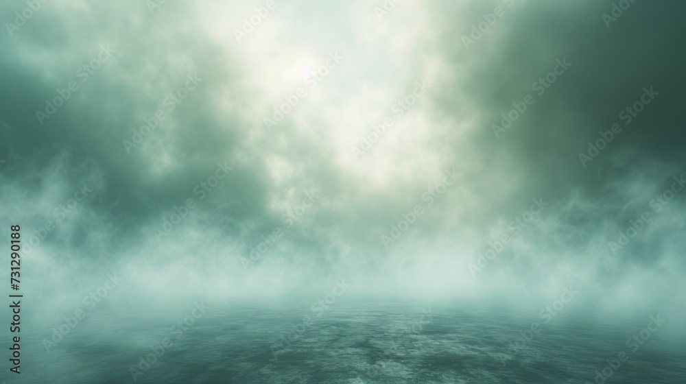 Soft layers of fog-like textures create a dreamy and surreal atmosphere ...