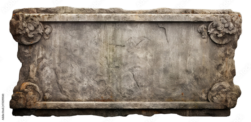 Old stone sign plate, cut out Stock Photo | Adobe Stock