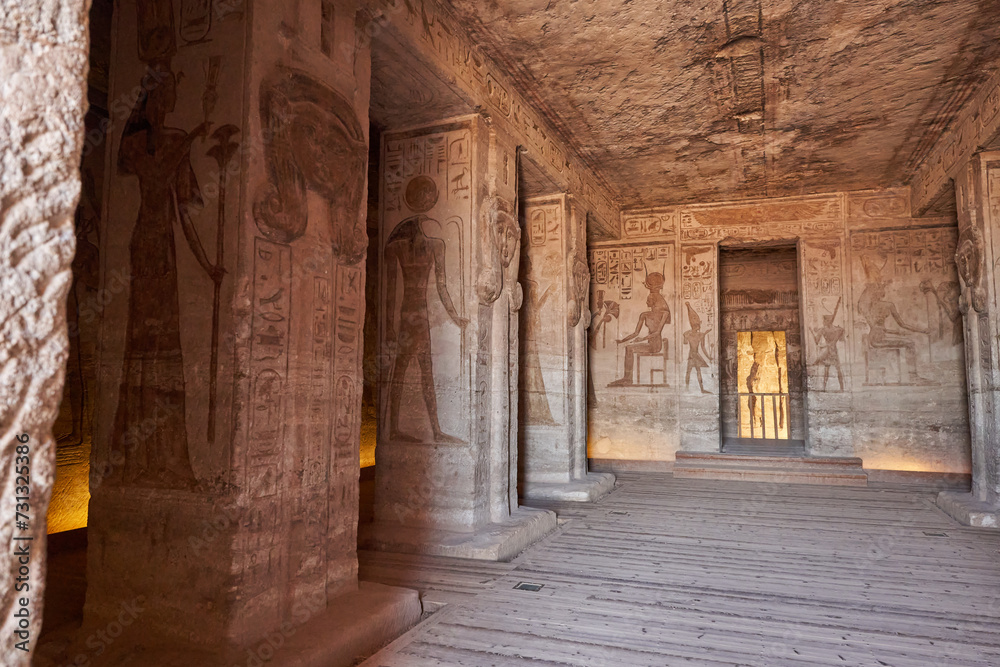 interior footage of the Great Temple of Abu Simbel, the temple of ...