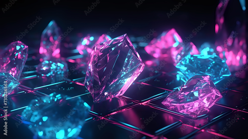 Neon Glow Crystal Extravaganza, neon-lit crystals, perfect for high ...