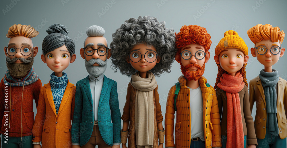 Group of people of different nationalities and cultures, skin colors ...