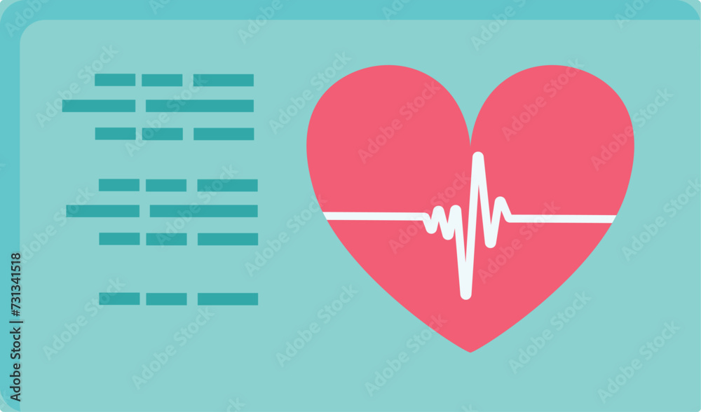 Healthcare concept shown through heart symbol and EKG pulse. Cardiology ...