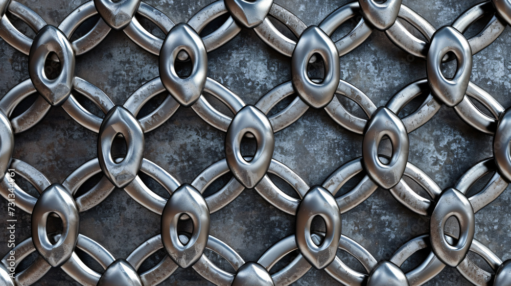 A stunning metallic chainmail texture featuring interlocking rings ...
