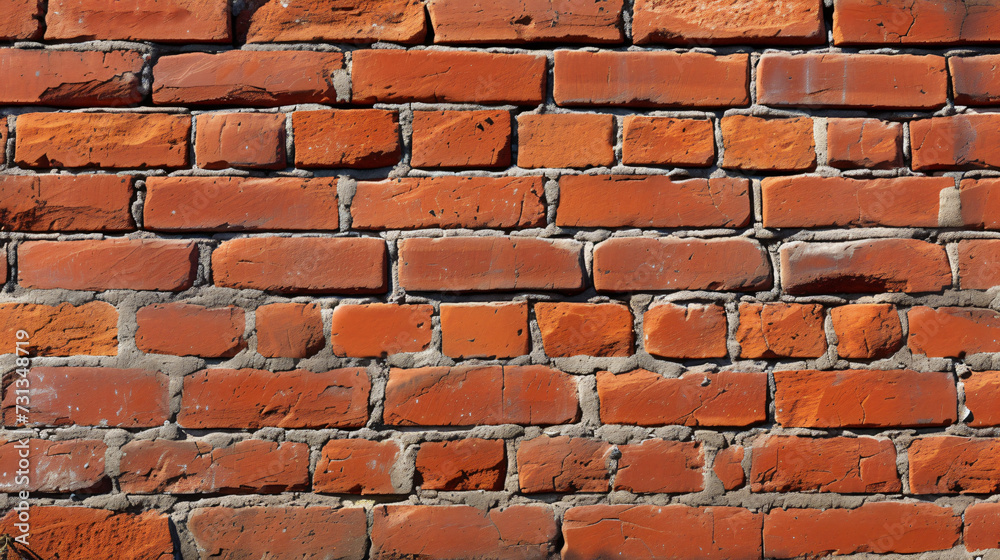 A stunning red brick wall texture, meticulously aligned to create a ...