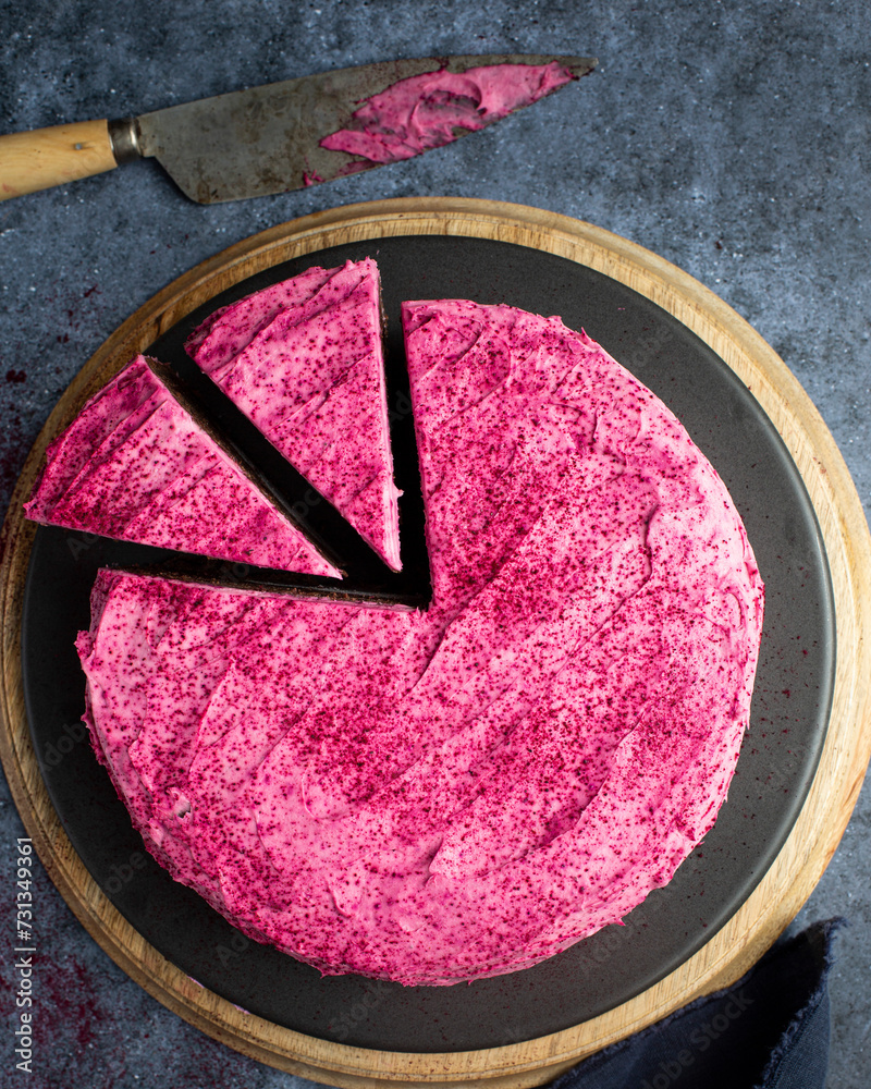 Chocolate Beetroot Cake with Beetroot Mascarpone Icing Stock Photo ...
