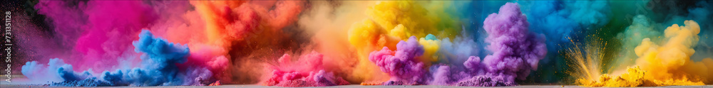 LGBT+ Explosion: Abstract Pride-Colored Powder Burst with Isolated ...