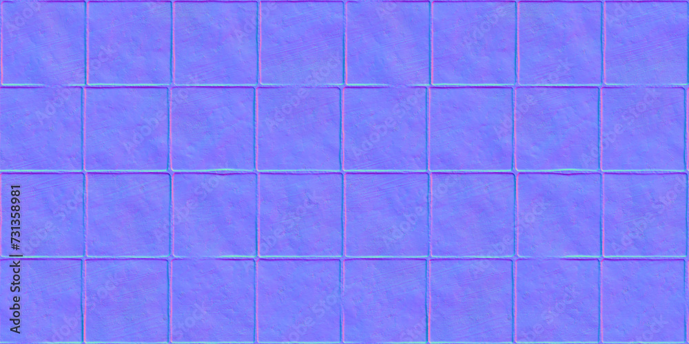 Seamless square concrete floor tiles normal map background texture ...