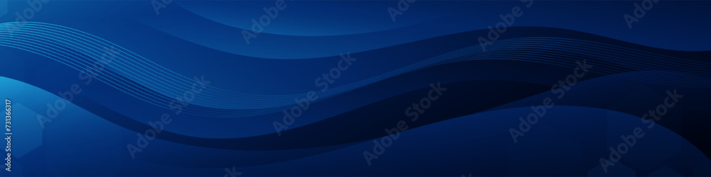 Abstract blue banner color with a unique wavy design. It is ideal for ...