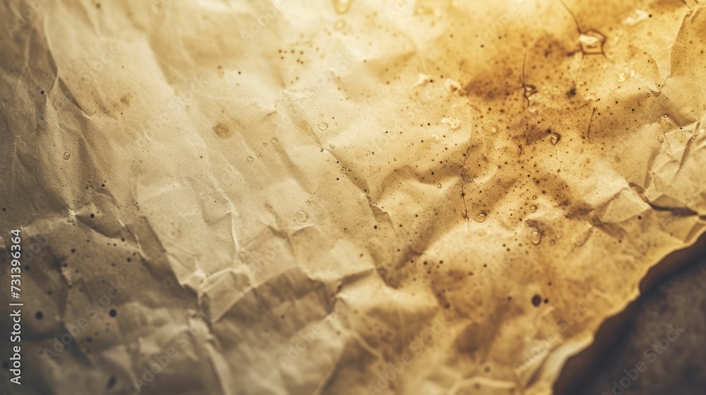 Close examination of paper showing signs of aging, highlighting the ...