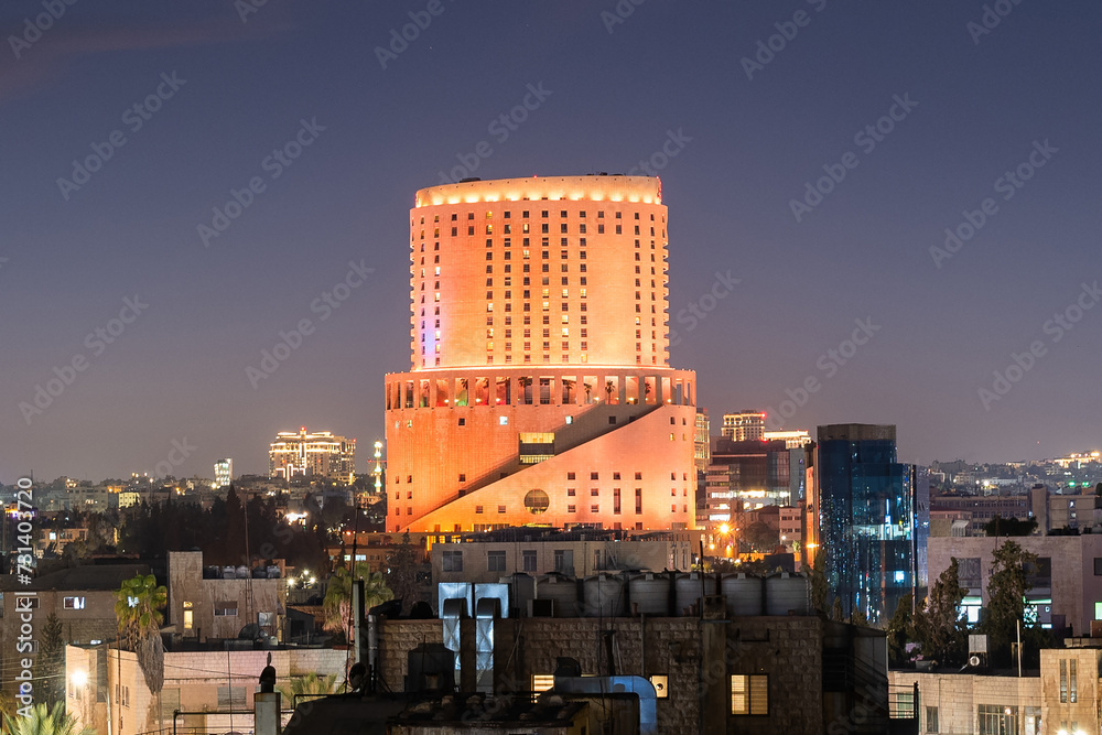 Amman, Jordan - October 9 2022 : Le Royal luxury hotel tower, one of ...
