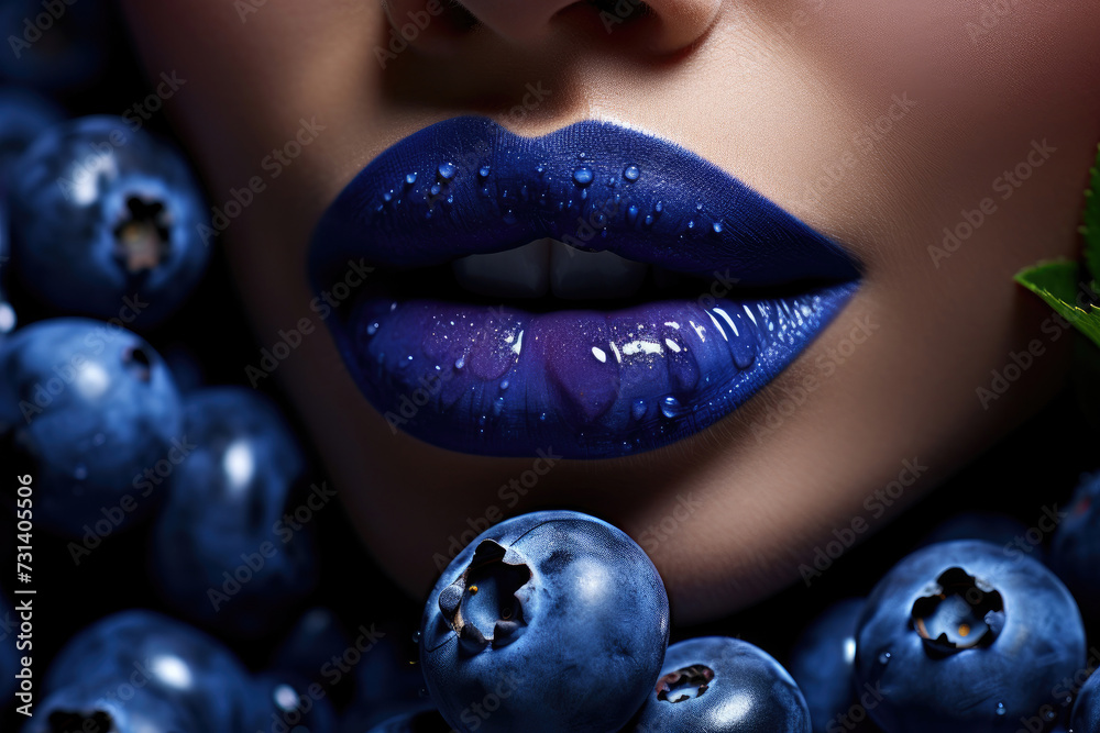 Female portrait close-up. Fresh, juicy, raw, sweet, delicious ...