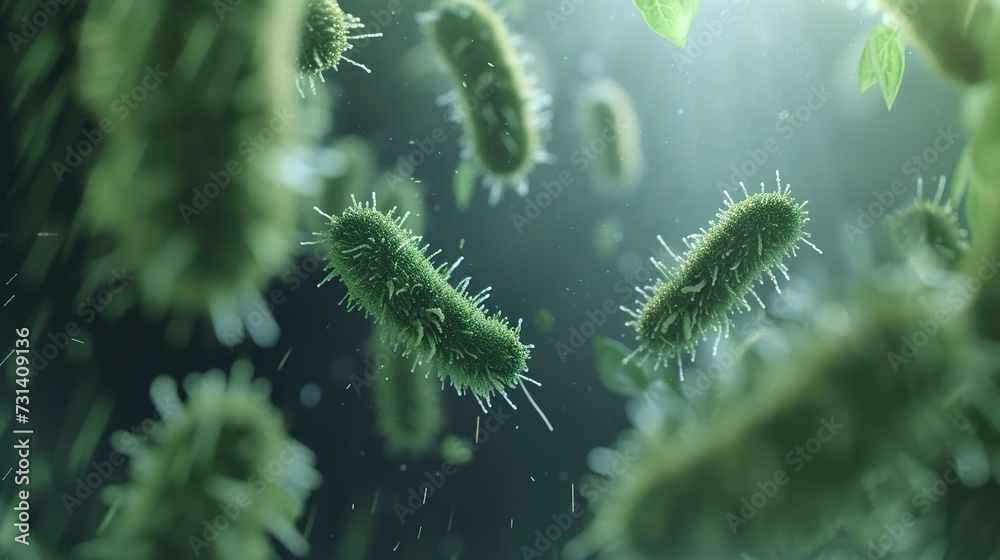 A close-up of bacteria in 3D rendering reveals stunning microscopic ...