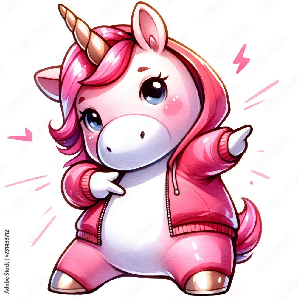 Fat unicorn Watercolor clipart bundle, Collection Clipart,Clipart ...